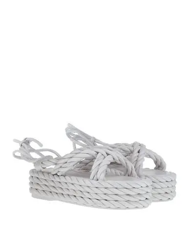 Valentino Garavani Leather Flatform Sandals - White
