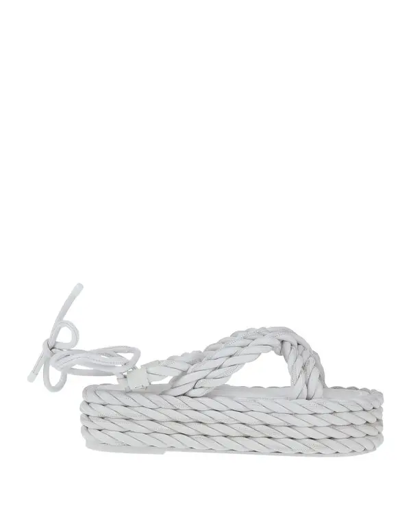 Valentino Garavani Leather Flatform Sandals - White