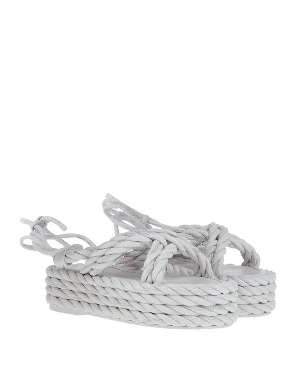 Valentino Garavani Leather Flatform Sandals - White