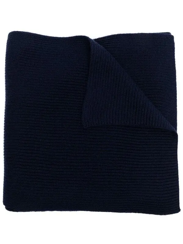 Polo Ralph Lauren Ribbed Knit Wool Scarf - Blue