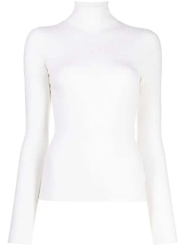 DION LEE Intarsia-knit Ribbed Jumper - White