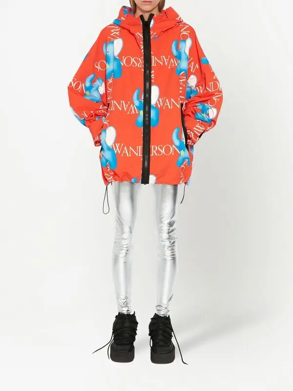 JW Anderson Elephant-print Oversized Hooded Jacket