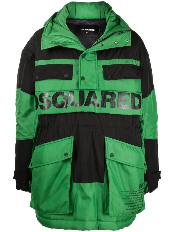 Dsquared2 Logo-print Detail Coat - Green
