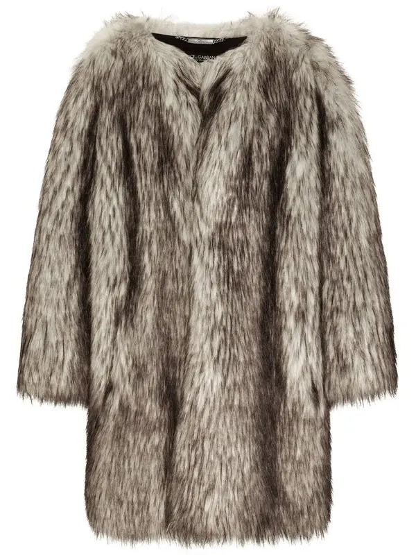 Dolce & Gabbana Single-breasted Faux-fur Coat