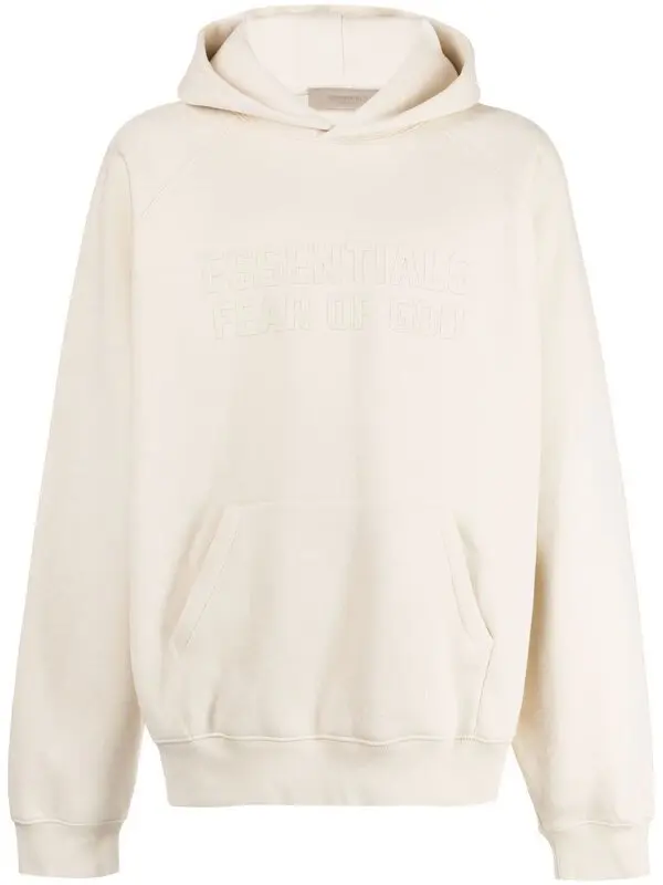 Fear Of God Logo-print Hoodie - Neutrals