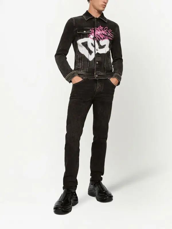 Dolce & Gabbana Graffiti Print Skinny Jeans