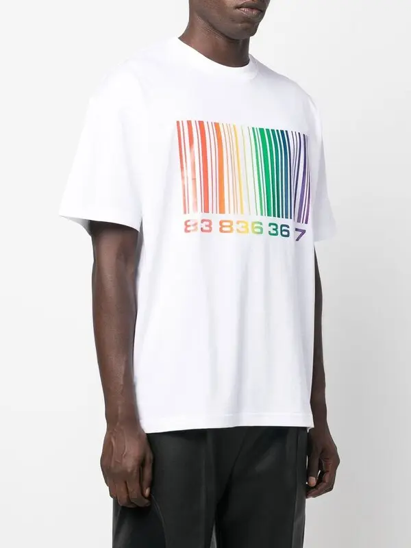 Vtmnts Barcode-Print Crew-Neck T-Shirt In White - 62% Off 