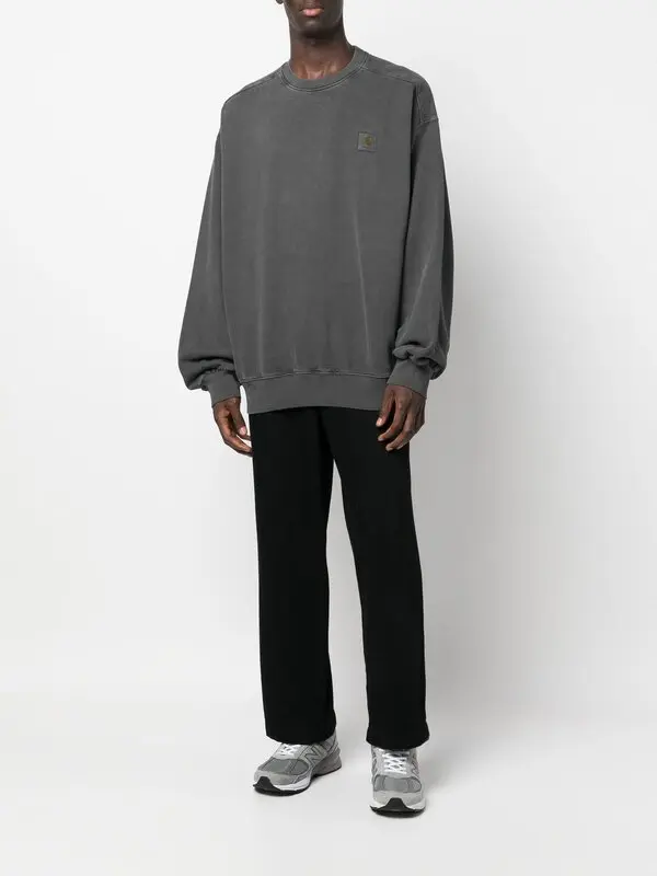 Carhartt Work In Progress Acid-wash Crew Neck Sweatshirt - Grey