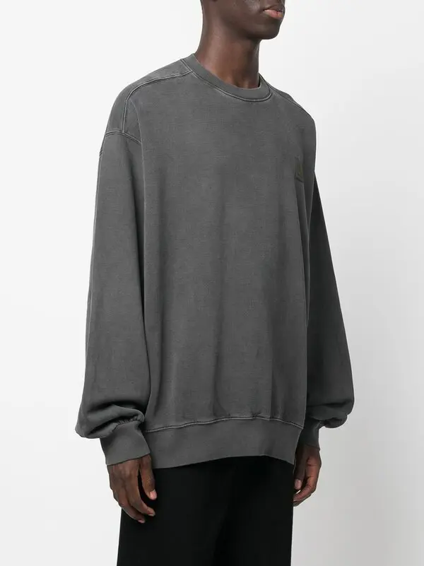 Carhartt Work In Progress Acid-wash Crew Neck Sweatshirt - Grey