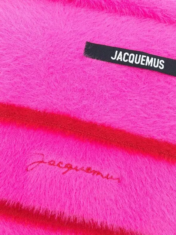 Jacquemus Textured Logo-embroidered Scarf - Pink