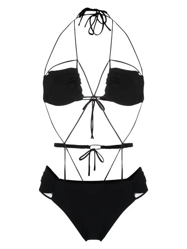 NENSI DOJAKA Multi-strap Swimsuit - Black