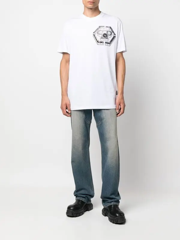 Philipp Plein Hexagon Logo Print T-shirt