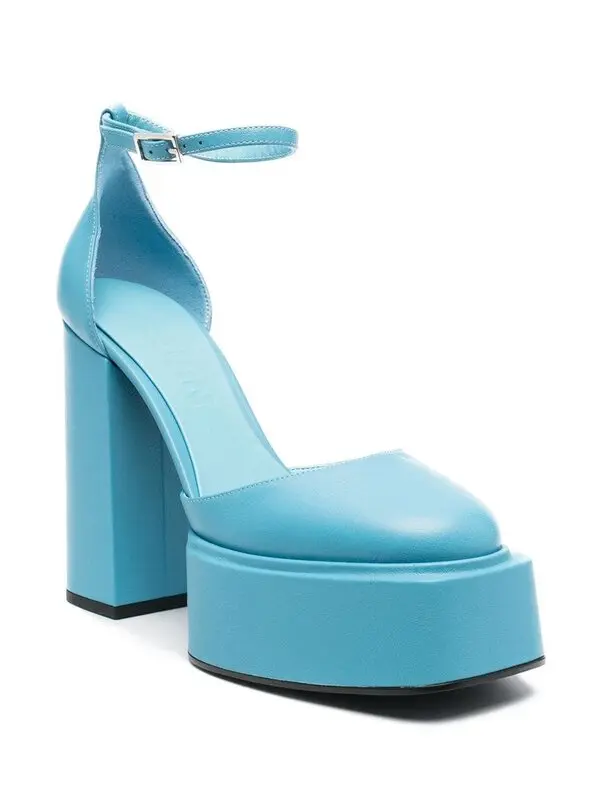 3JUIN Platform-sole 90mm Pumps - Blue