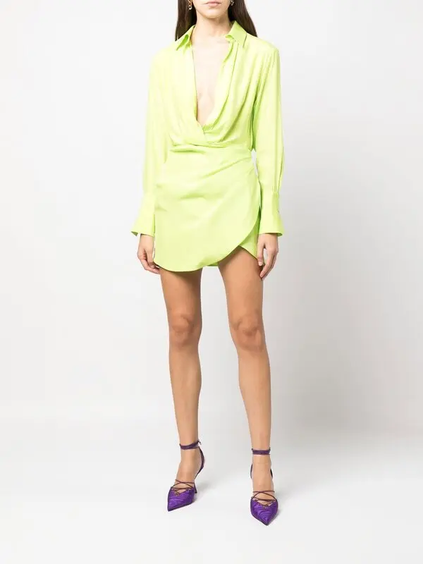 Gauge81 Silk Draped Shirt Dress