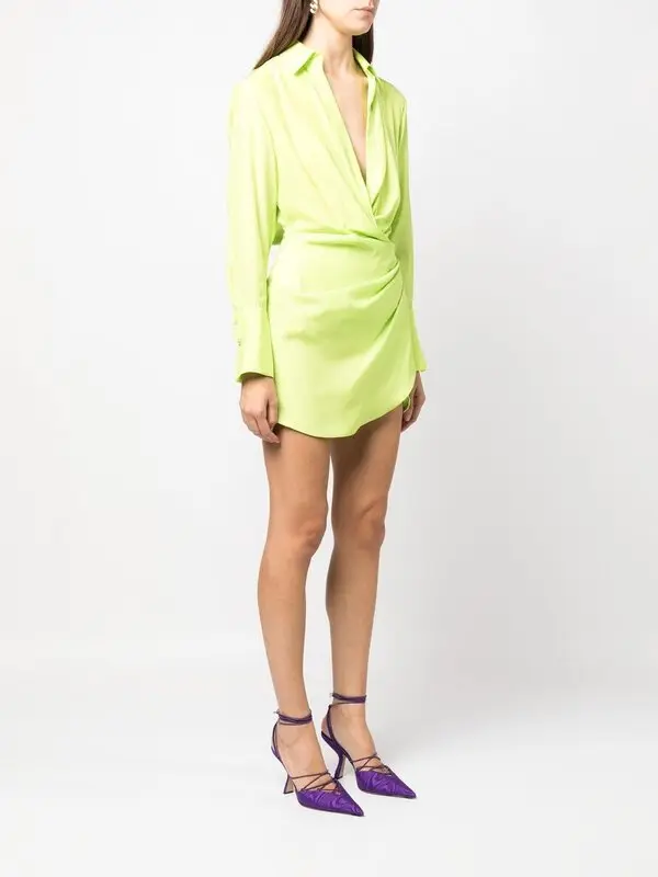 Gauge81 Silk Draped Shirt Dress