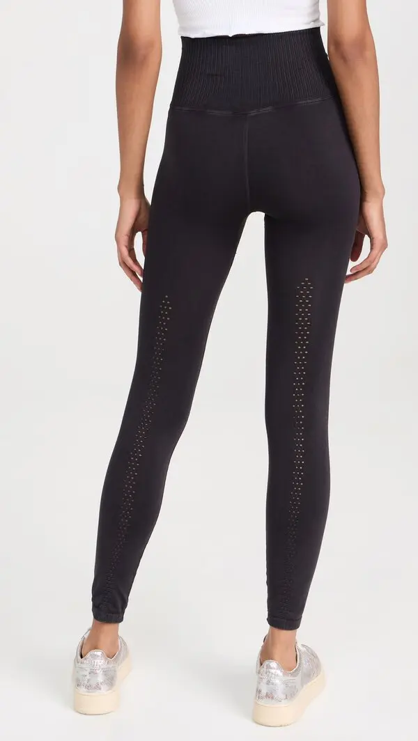 Free People Good Karma High Waisted 7/8 Leggings - Washed Black