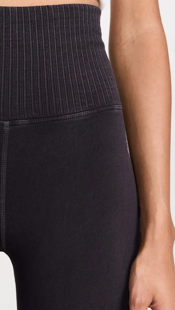 Free People Good Karma High Waisted 7/8 Leggings - Washed Black