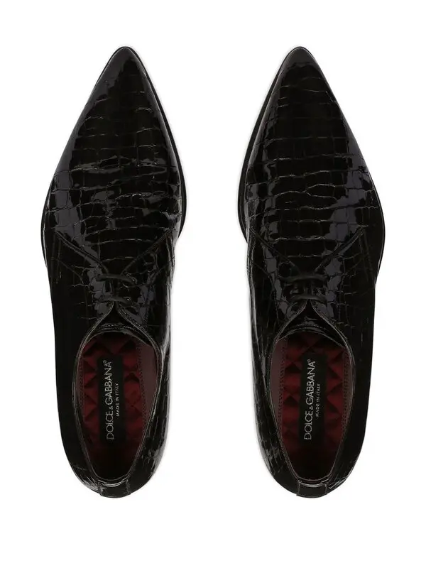 Dolce & Gabbana Crocodile-embossed Derby Shoes
