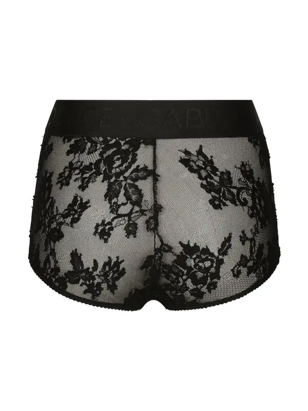 Dolce & Gabbana High-waisted Floral-lace Briefs