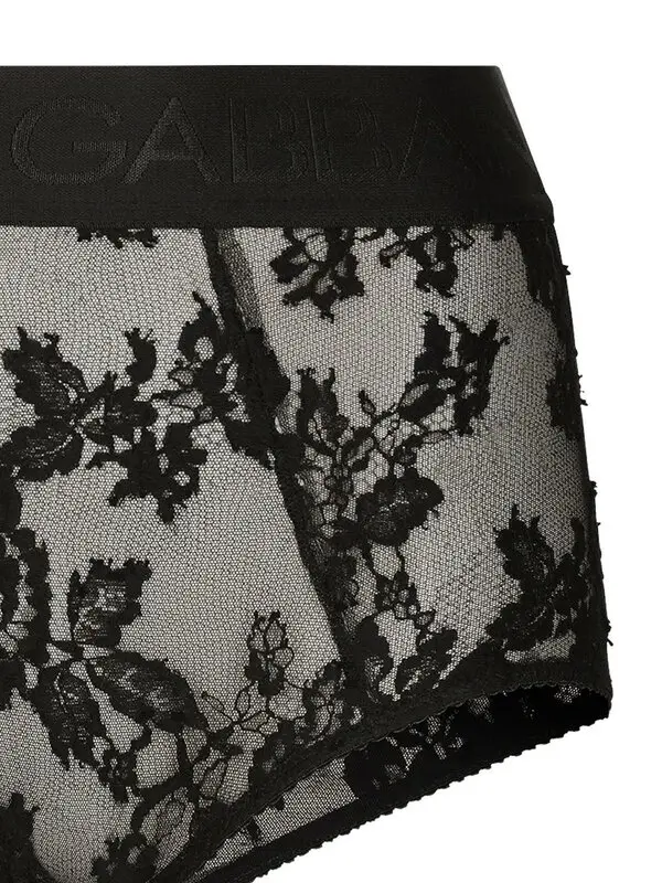 Dolce & Gabbana High-waisted Floral-lace Briefs