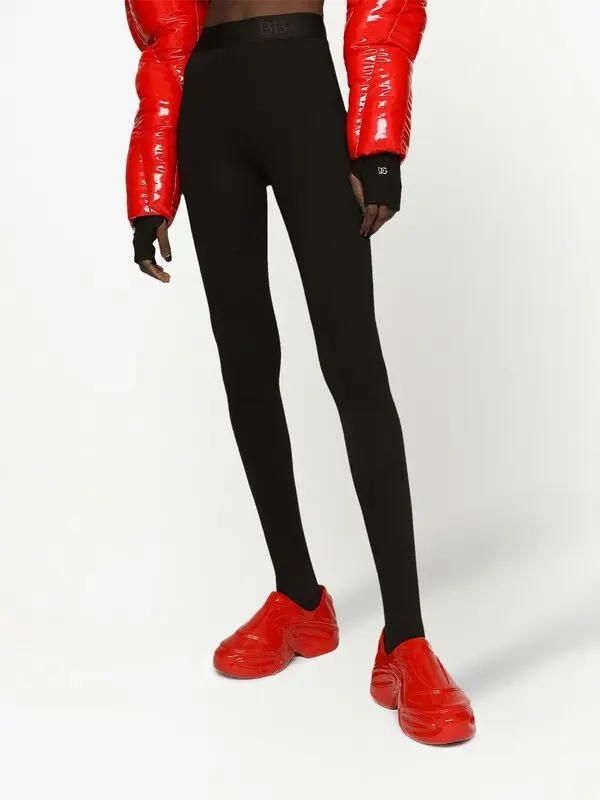 Dolce & Gabbana Technical Jersey Leggings With Branded Elastic