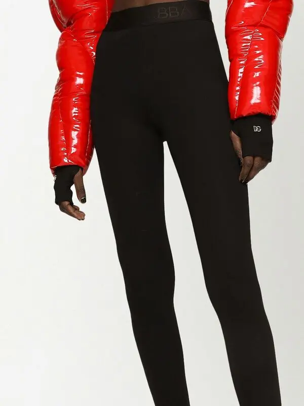 Dolce & Gabbana Technical Jersey Leggings With Branded Elastic
