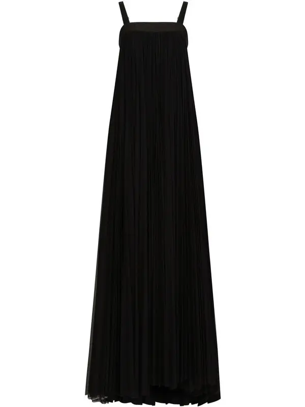Dolce & Gabbana Pleated Tulle Maxi Dress