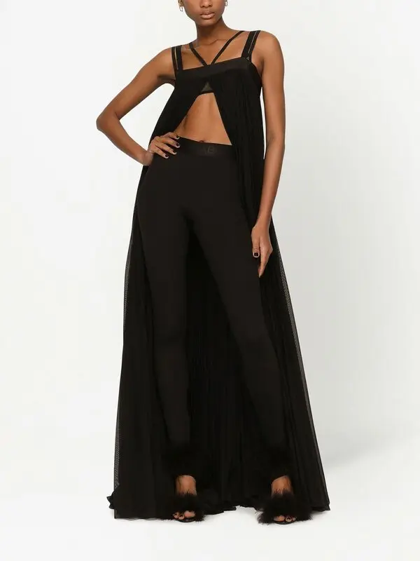 Dolce & Gabbana Pleated Tulle Maxi Dress