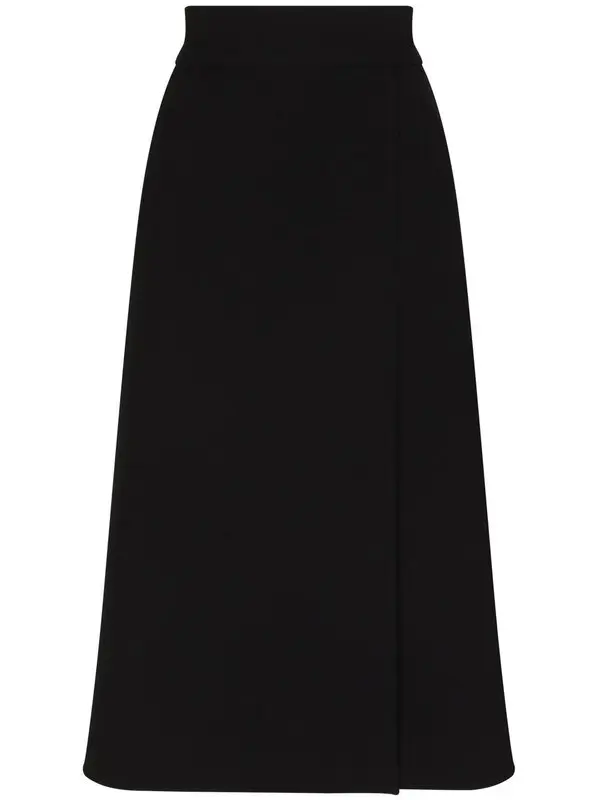Dolce & Gabbana Slit-detail Crepe Midi Skirt
