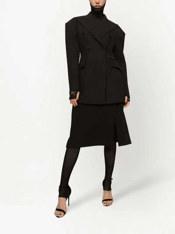 Dolce & Gabbana Slit-detail Crepe Midi Skirt