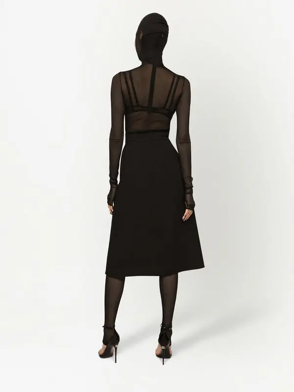 Dolce & Gabbana Slit-detail Crepe Midi Skirt