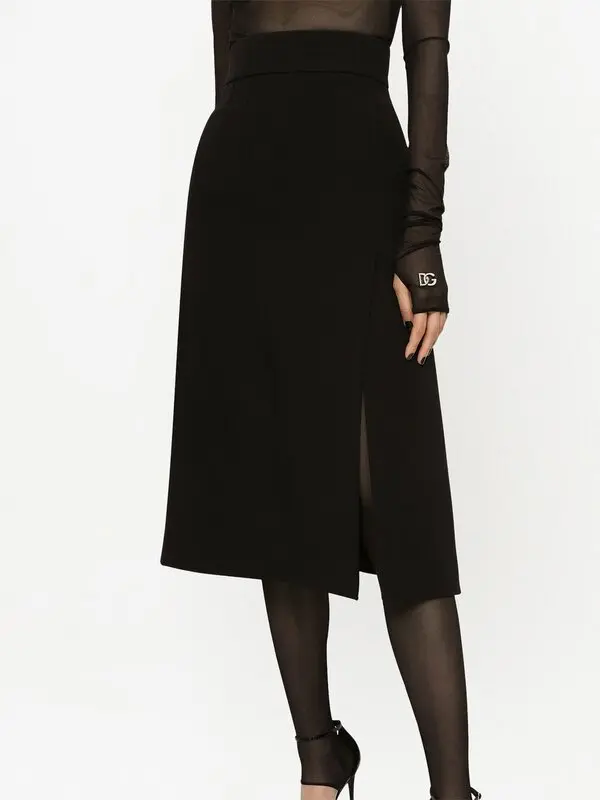 Dolce & Gabbana Slit-detail Crepe Midi Skirt