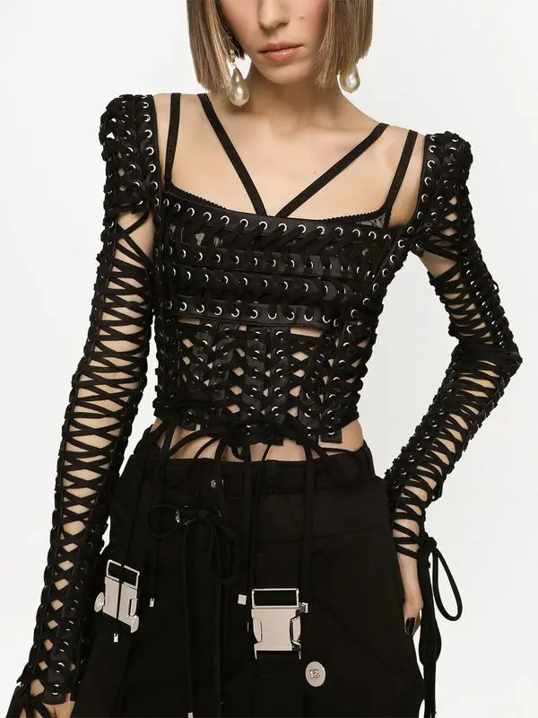 Dolce & Gabbana Lace-up Bustier Blouse