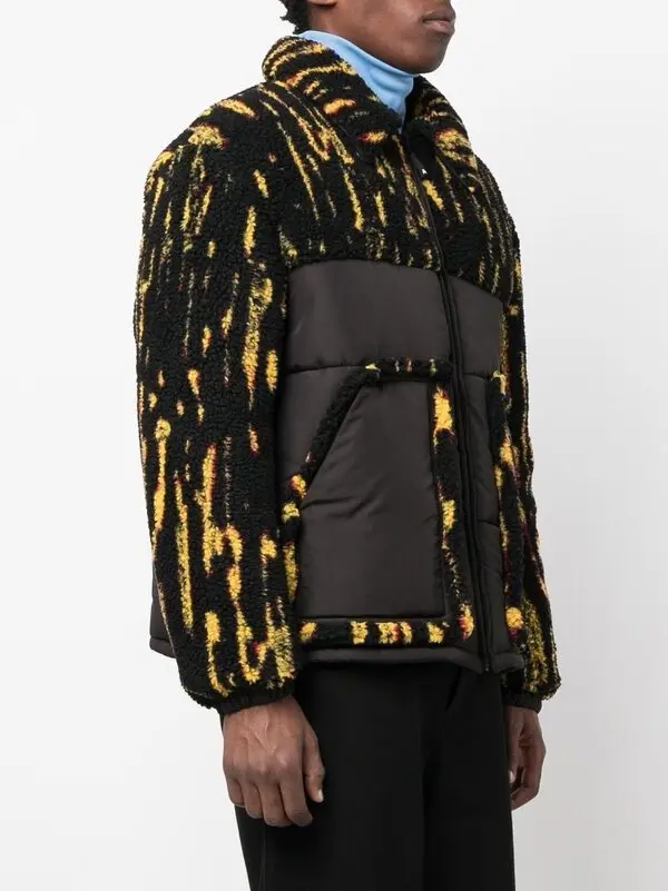 AMBUSH Abstract-print Panelled Jacket - Black
