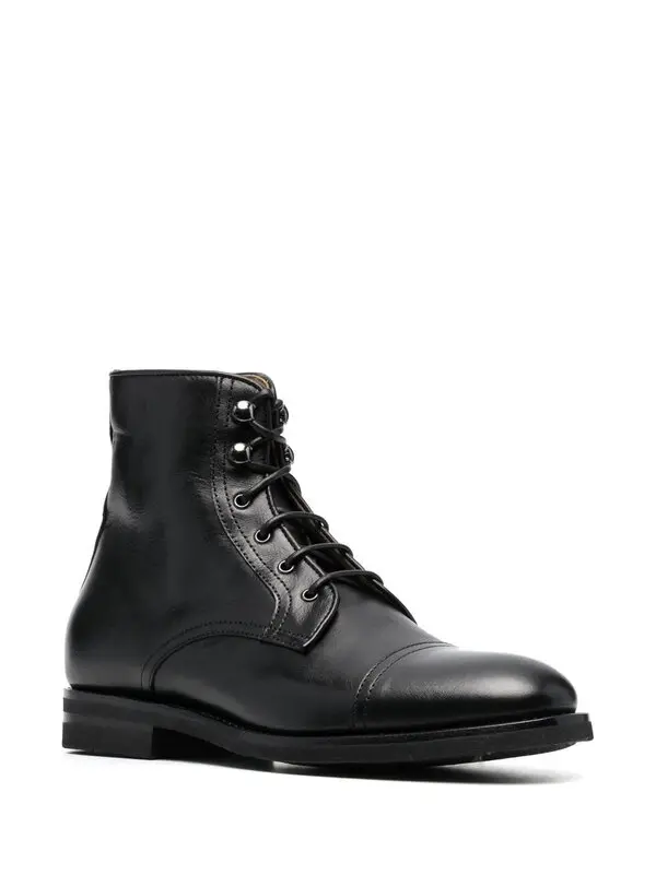 SCAROSSO Paola Lace-up Ankle Boots - Black