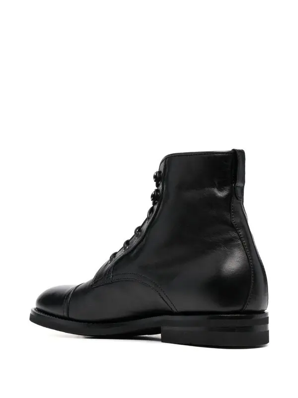 SCAROSSO Paola Lace-up Ankle Boots - Black