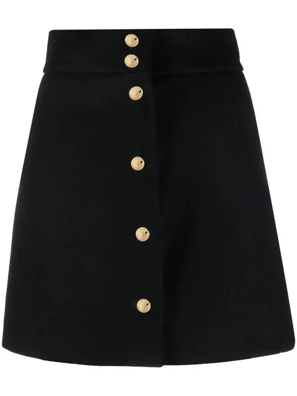Red Valentino A-line Buttoned Skirt - Black