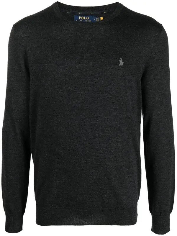 Polo Ralph Lauren Embroidered Knit Jumper - Grey