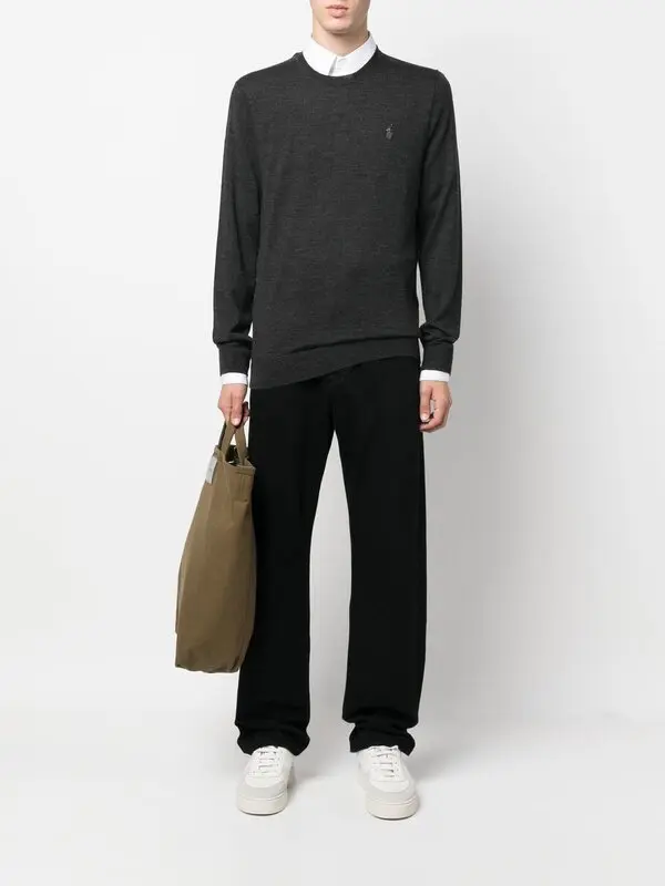 Polo Ralph Lauren Embroidered Knit Jumper - Grey
