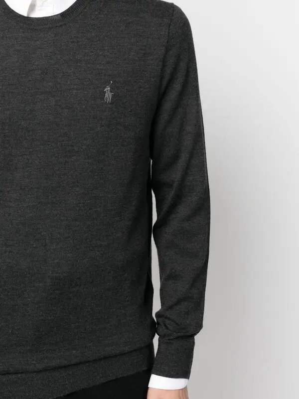 Polo Ralph Lauren Embroidered Knit Jumper - Grey