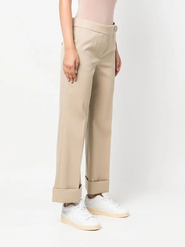 LANVIN Mid-rise Cropped Wool Trousers - Neutrals