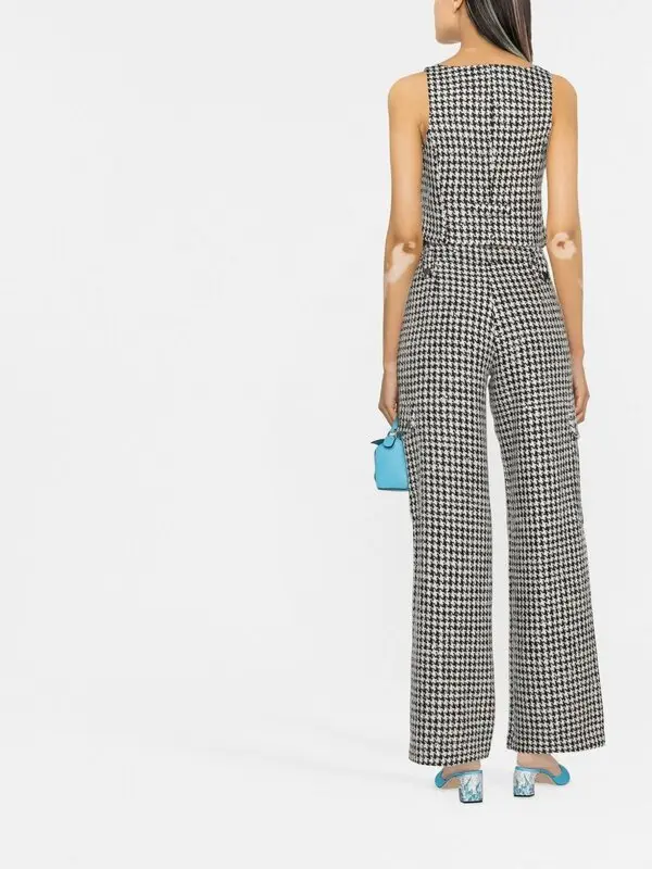 ROTATE BY BIRGER CHRISTENSEN Sparkly Houndstooth Wide Leg Trousers