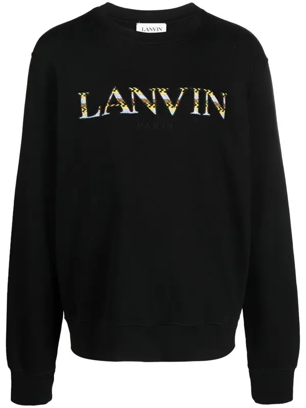 LANVIN Embroidered-logo Sweatshirt - Black