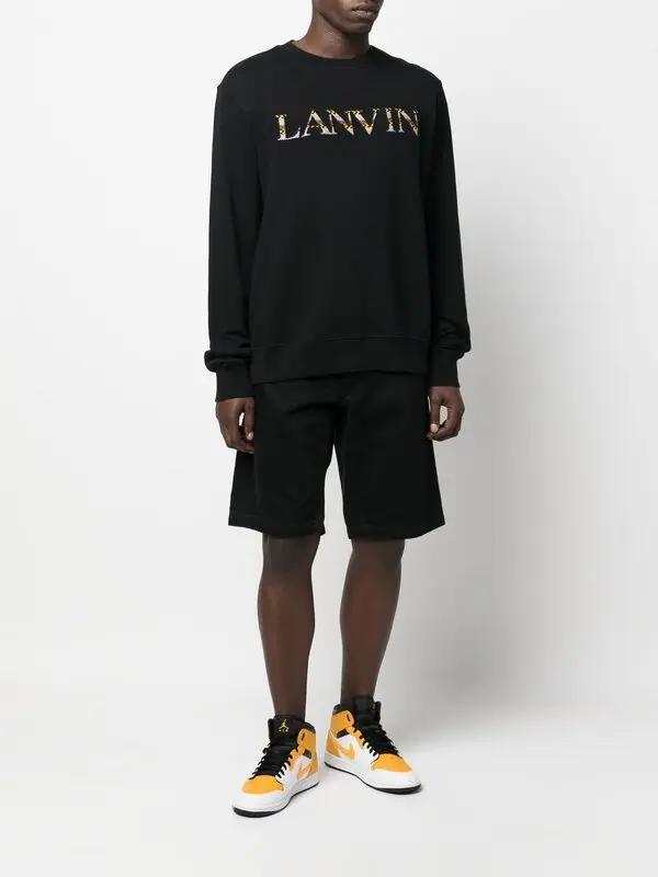 LANVIN Embroidered-logo Sweatshirt - Black