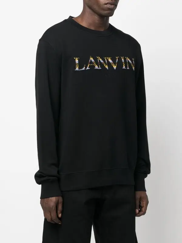 LANVIN Embroidered-logo Sweatshirt - Black