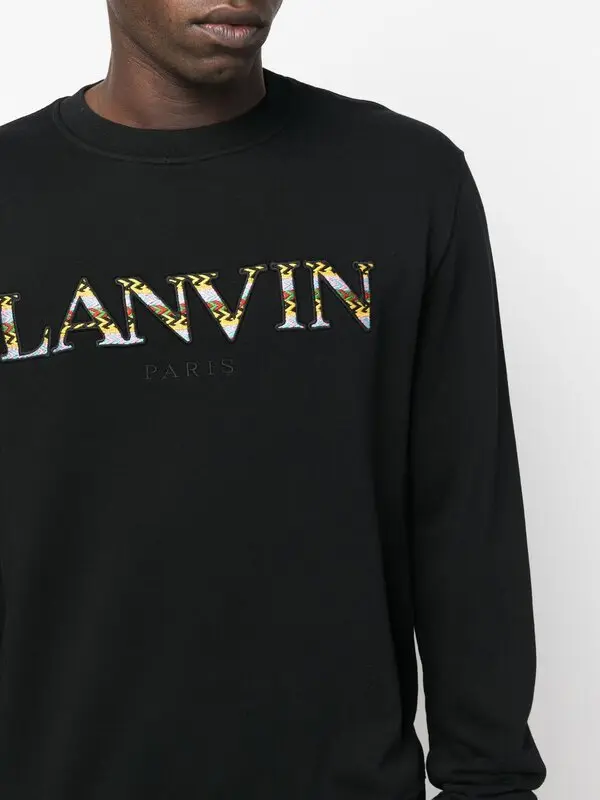 LANVIN Embroidered-logo Sweatshirt - Black