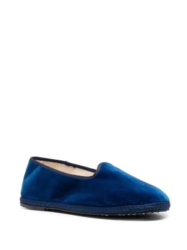 SCAROSSO Velvet Slip-on Loafers
