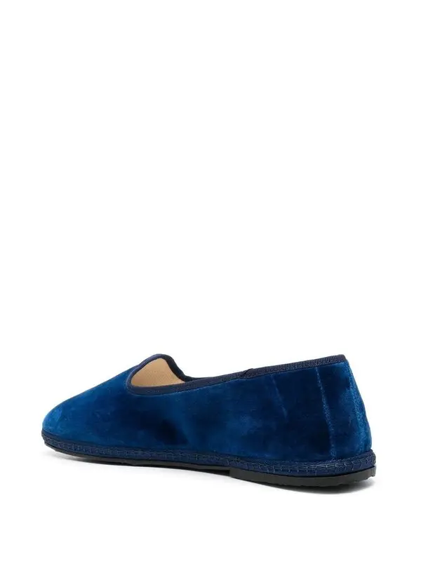 SCAROSSO Velvet Slip-on Loafers