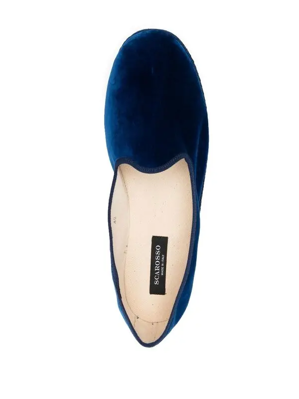SCAROSSO Velvet Slip-on Loafers