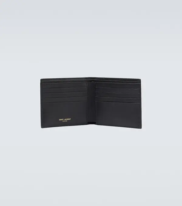 Saint Laurent East/west Croc-effect Bifold Wallet - Black